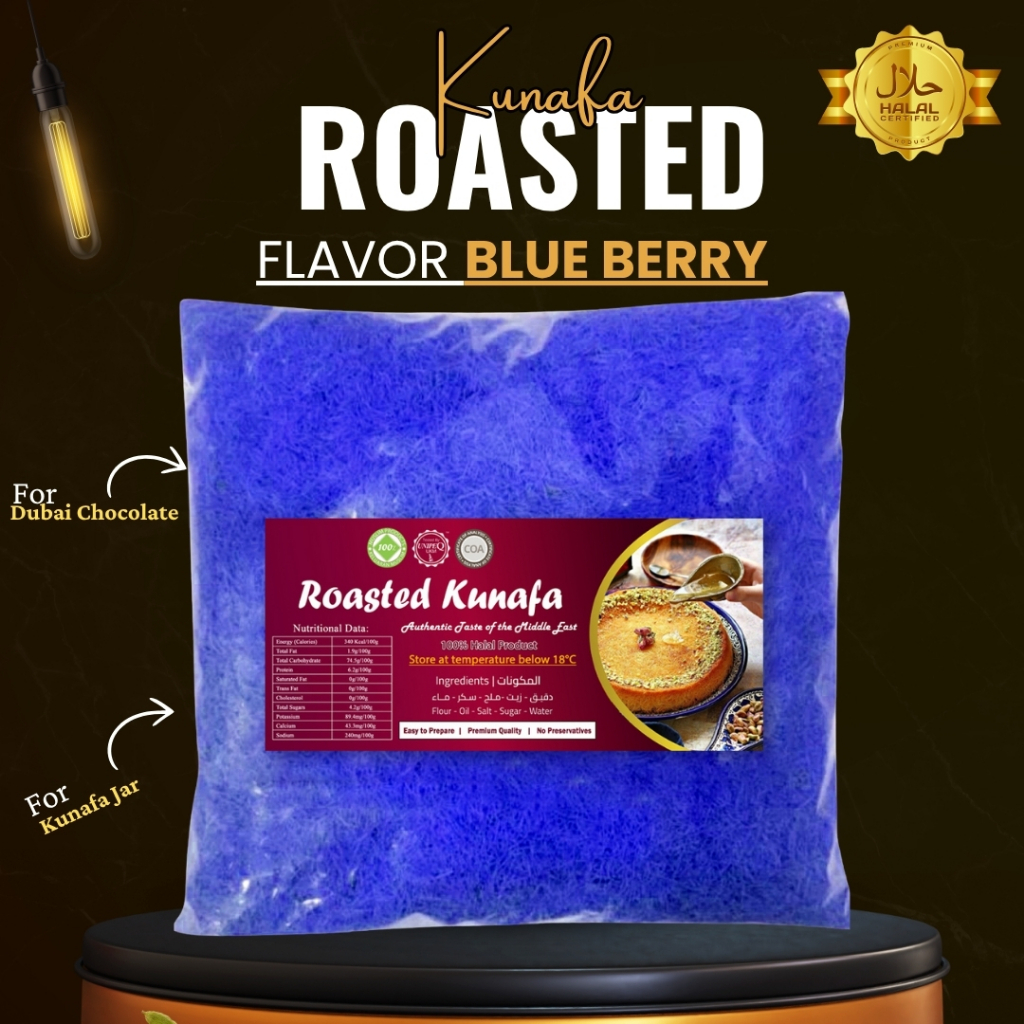 Roasted Kunafa Dough – Blueberry Flavor, Ready-to-Use Crispy Pastry for ...