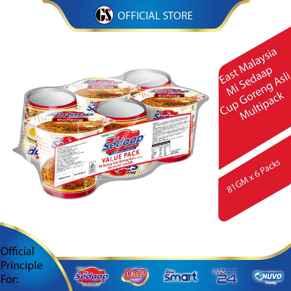 [East Malaysia] MI SEDAAP Cup Goreng Asli 81g x 6 Packs (Halal ...