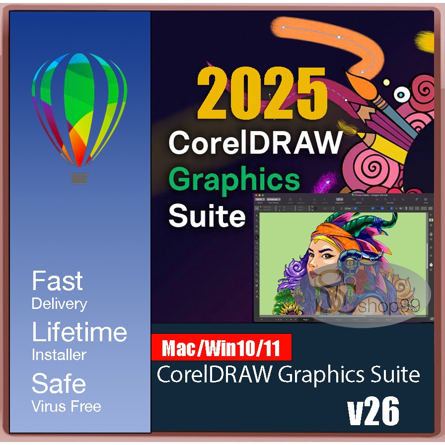 CorelDRAW Graphics Suite 2025 v26 For Win & McOS (Latest 2025) | Shopee ...