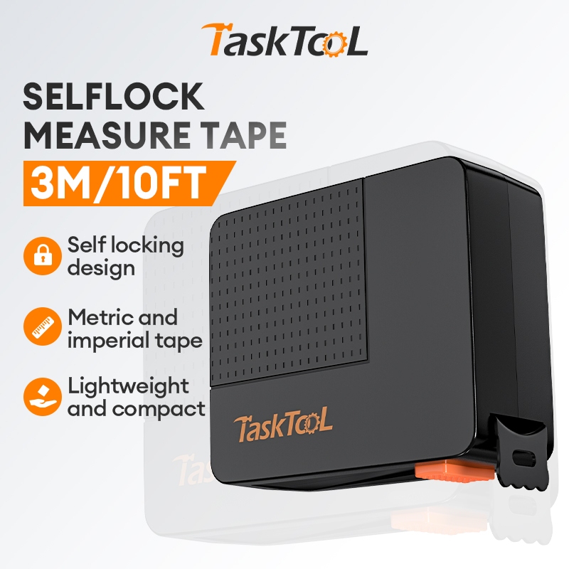 TASKTOOL Auto Lock Measuring Tape 3M 10Ft Dual Metric Imperial Self ...