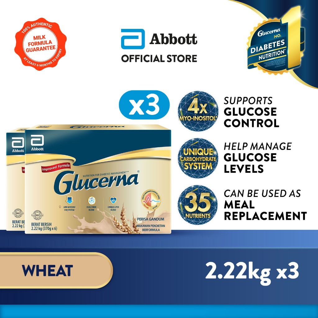 [10.10] Glucerna Diabetes-Specific Formula - Wheat BIB (2.22kg x 3 ...