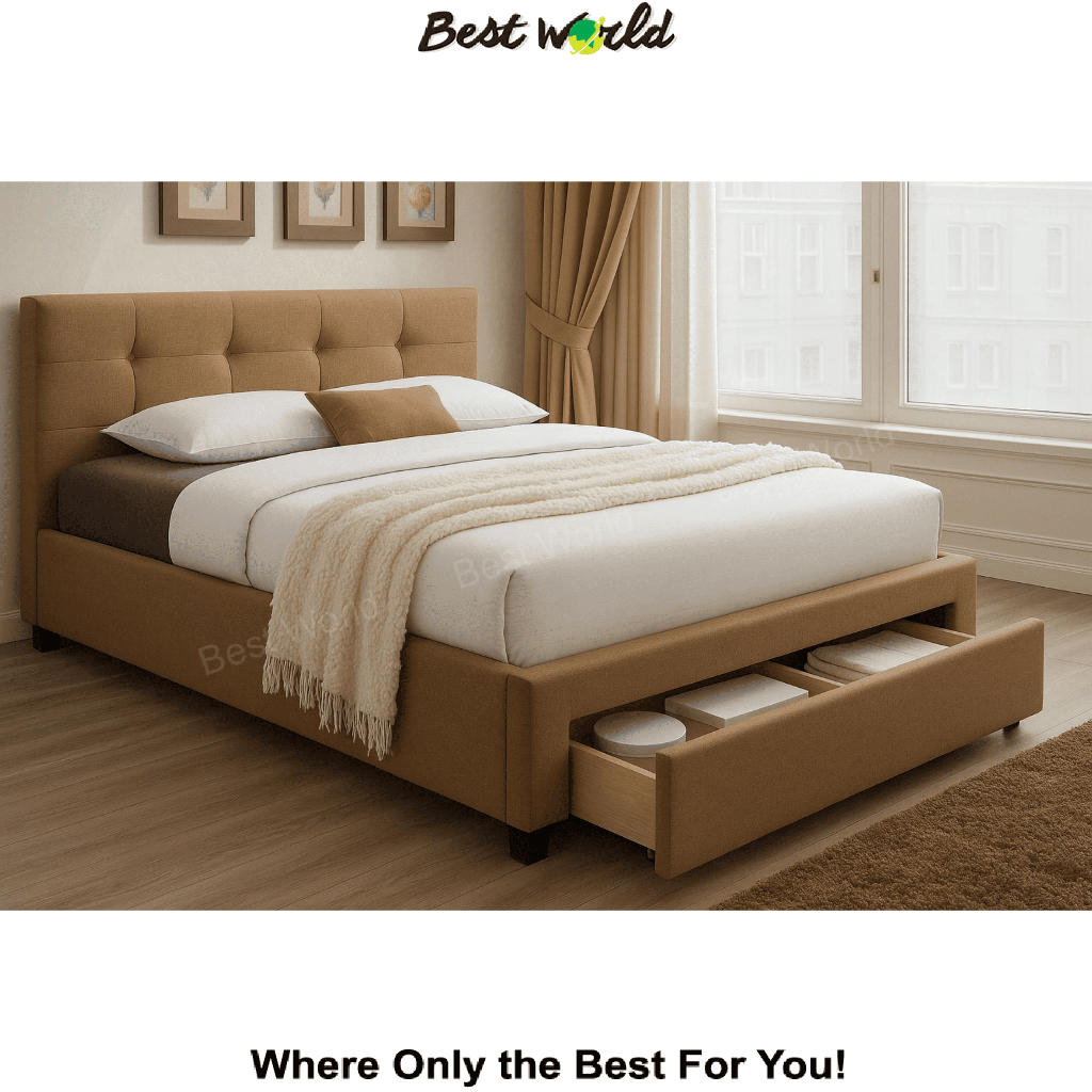 ADAM CF 8774 Fabric Queen Bed Frame with Pulley Drawer / Rangka Katil ...