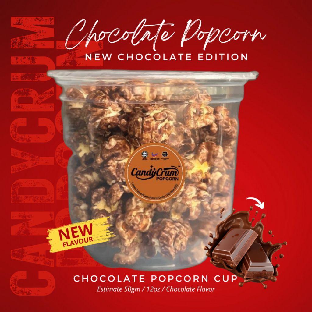 Candycrum Chocolate Popcorn Cup (12oz) - Popcorn Goodies | Popcorn ...