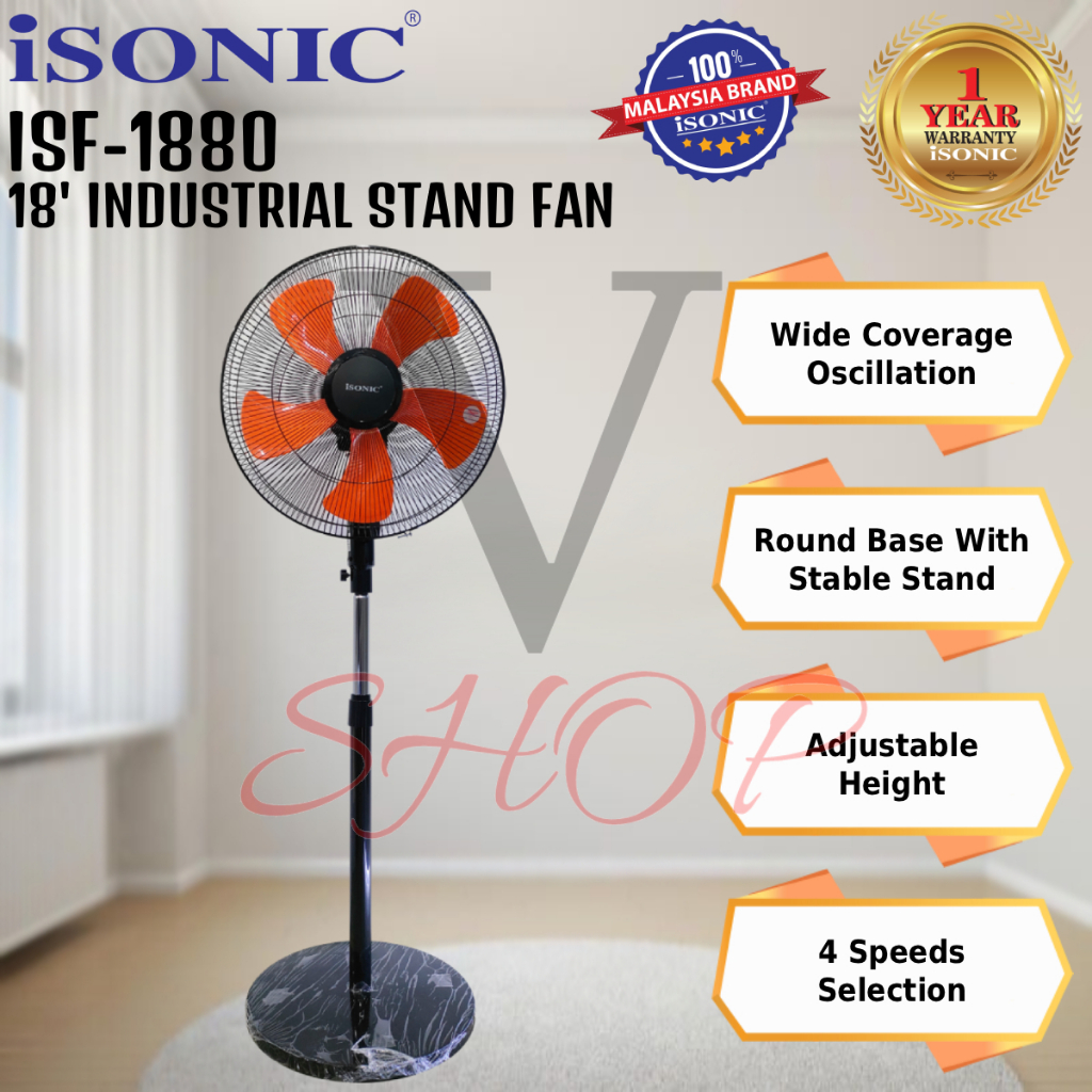 ISONIC 18" INDUSTRIAL STAND FAN ISF-1800 / ISF-1880 | Shopee Malaysia