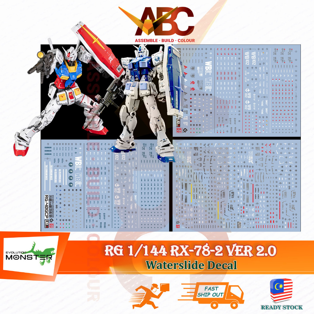 (Evo Monster) Waterslide Decal - RG 1/144 RX-78-2 / RX-78-3 G3 / Base ...