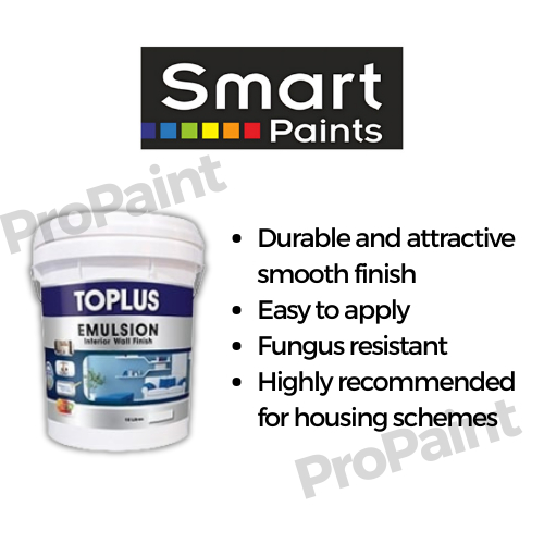 7L Toplus Emulsion/ Interior Wall Paint/ Ceiling/ Matt/ Cat Dalam Rumah ...