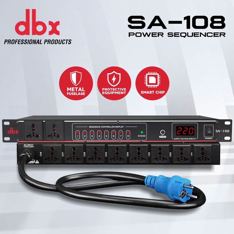 DBX SA-108 Professional Power Sequencer, 8+2 10-channel switch ...