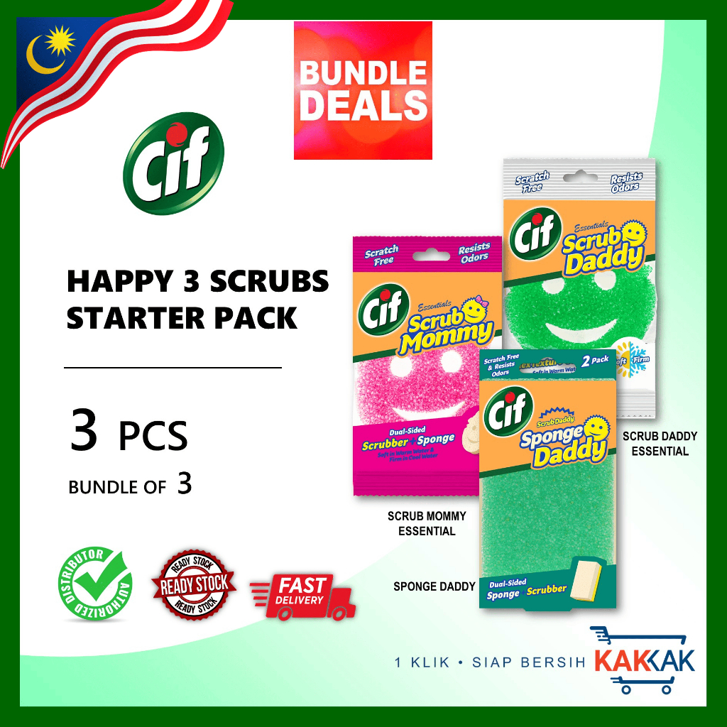 [BUNDLE DEAL] Cif Scrub Daddy & Mommy Essentials + Cif Sponge Daddy ...