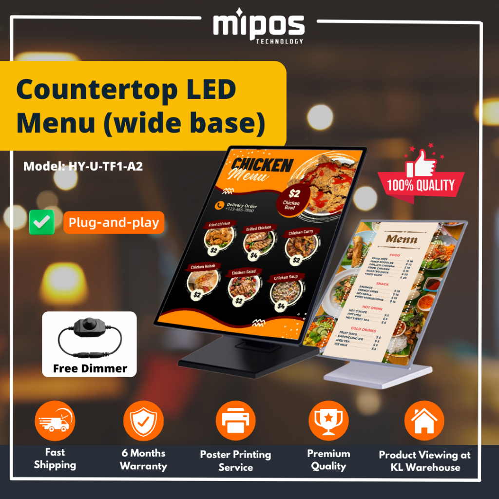 LED Menu Display Board A2 Standing Countertop/A2 Backlit LED Menu Board ...