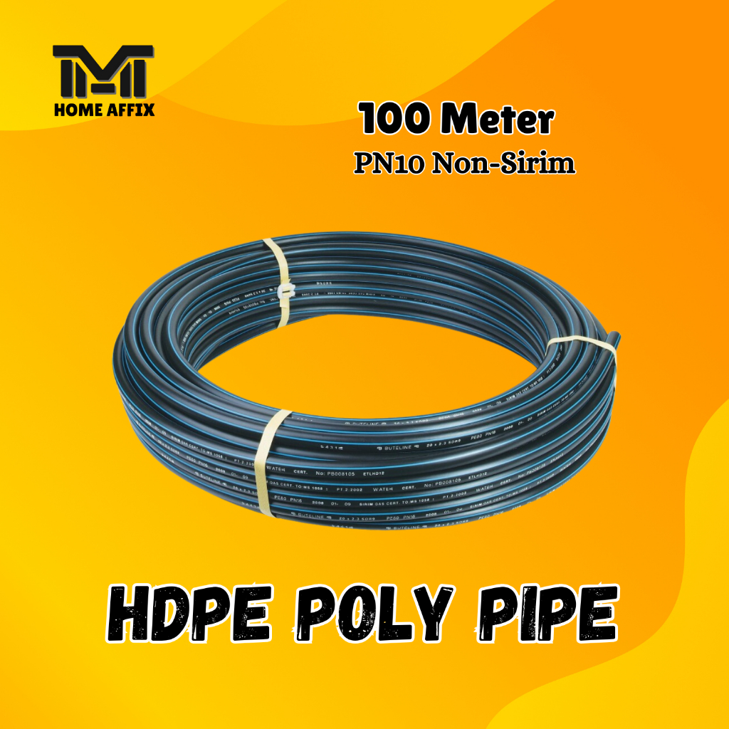 CS "NO SIRIM" 100m PN10 HDPE Poly Pipe Poly Paip Tebal/Poly Pipe High ...