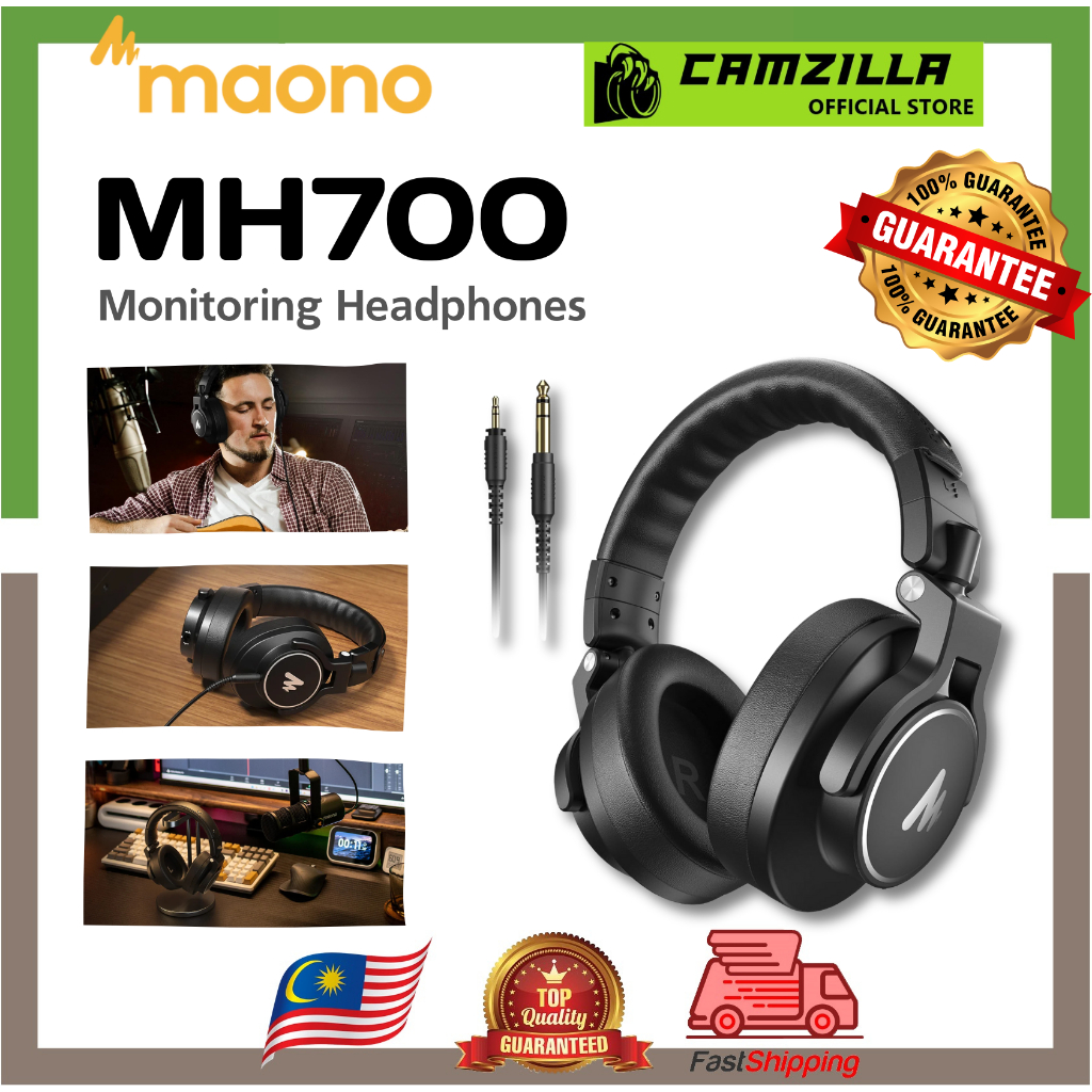 MAONO MH700 Studio Monitor Mixing DJ Headphones, Over Ear Wired ...