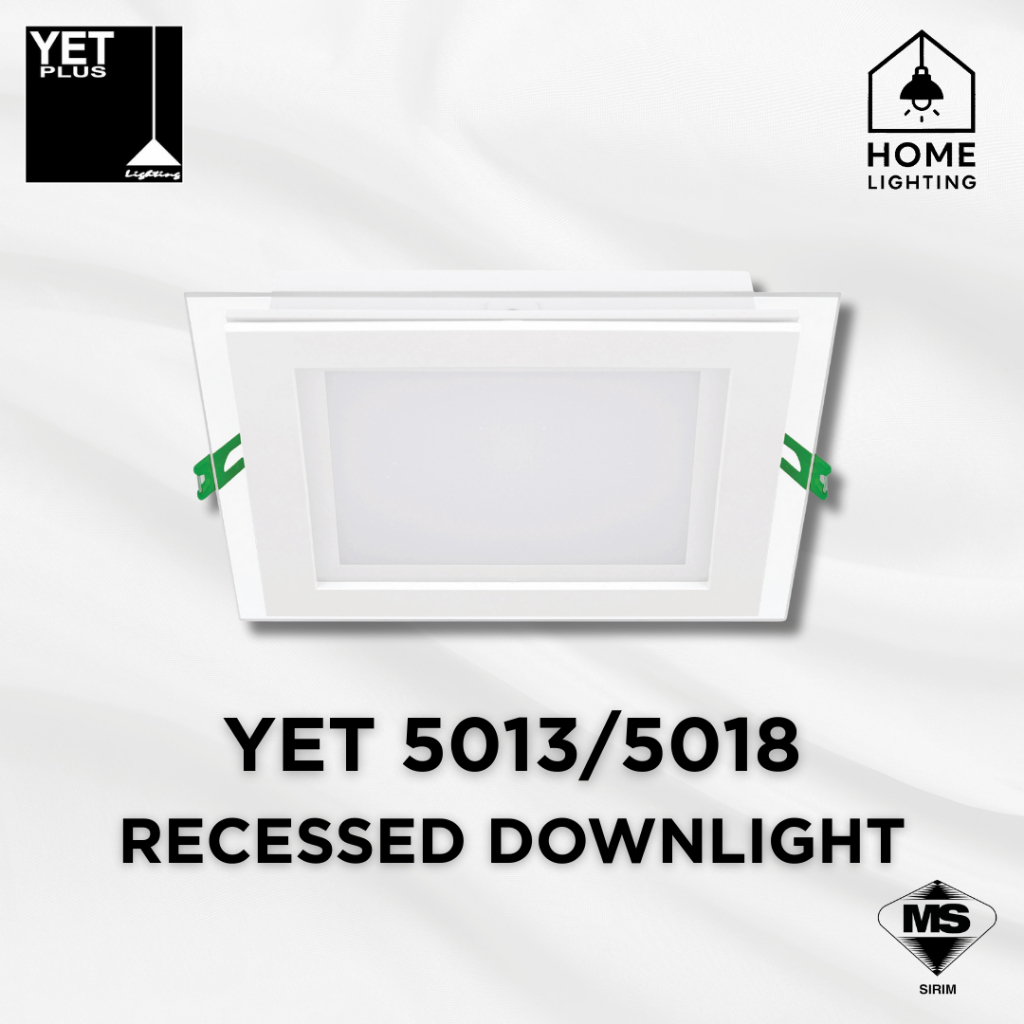 YETPlus YET5013 5018 Recessed Downlight SIRIM LED Lamp Ceiling Square ...