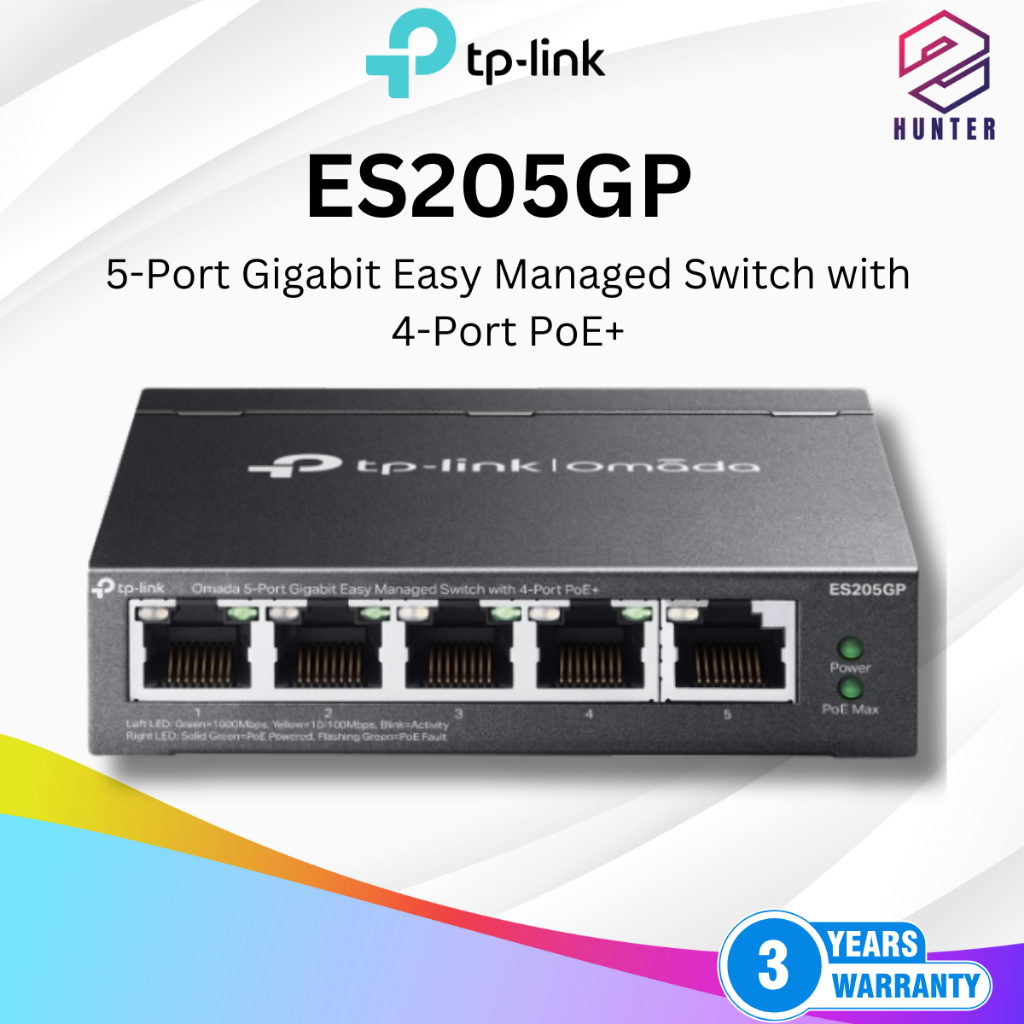TP-Link Omada ES205GP 5-Port Gigabit Easy Managed Switch with 4-Port PoE+ | Shopee Malaysia