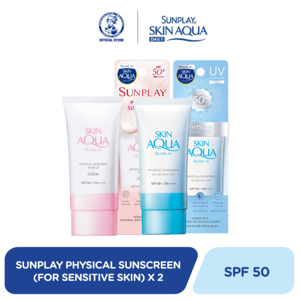 Sunplay Physical Sunscreen Duo Set (Tone Up + Physical) | Shopee Malaysia