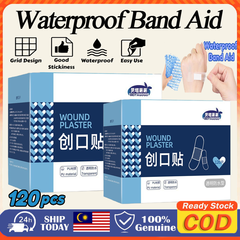 50PCS/120PCS Waterproof Adhesive Wound Plaster Transparent Invisible ...