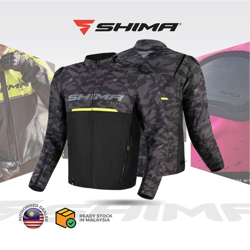 SHIMA DRIFT MEN MOTORCYCLE JACKET - CAMO | Shopee Malaysia