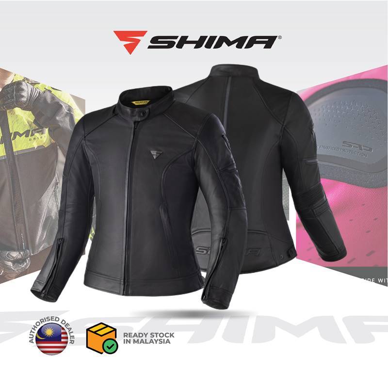 SHIMA MONACO Lady Motorcycle Jacket - Black | Shopee Malaysia