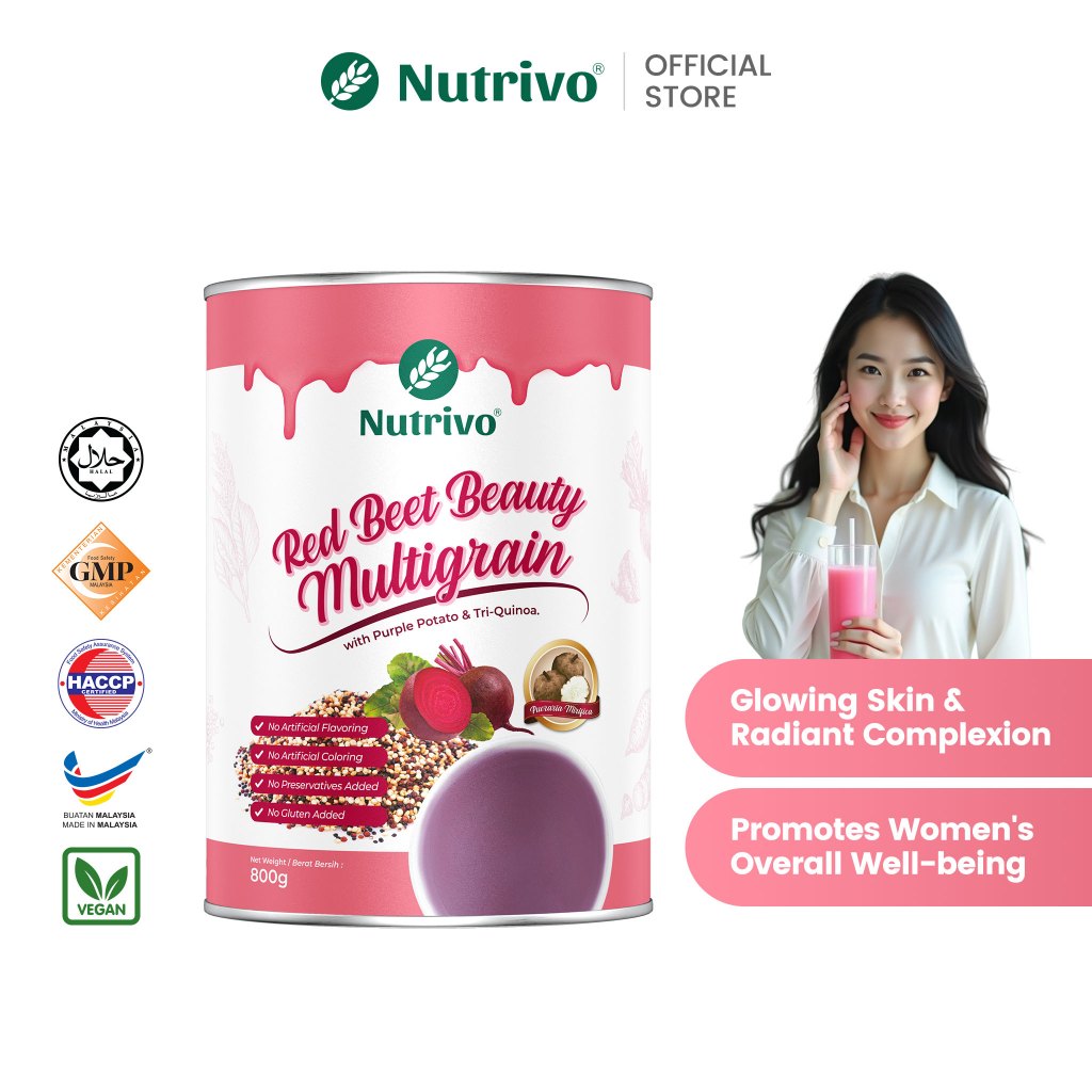 Nutrivo Red Beet Beauty Multigrain 800g | Purple Potato & Tri-Quinoa |Health Breakfast HALAL ...