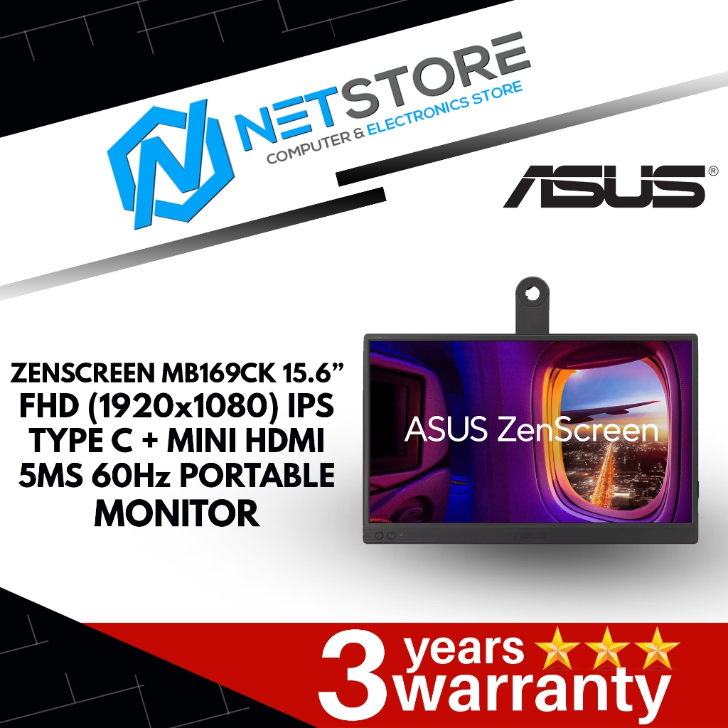ASUS ZENSCREEN MB169CK 15.6'' FHD(1920X1080) | IPS PANEL | TYPE-C ...