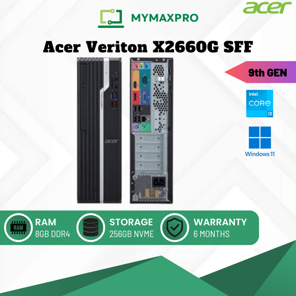 PC i3 Acer Veriton X2660G SFF Intel Core i3 (9th Gen) / 8GB RAM / 256GB ...