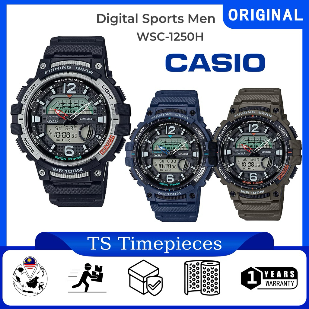 CASIO Fishing WSC-1250H Series Watches WSC-1250H-1 / WSC-1250H-2 / WSC ...