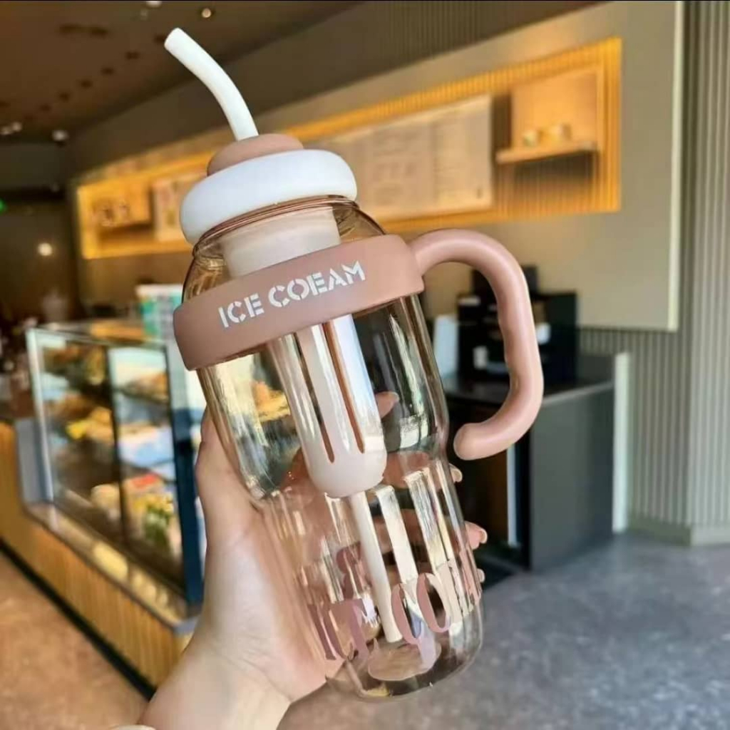 1300ml Big Mug Ins Style Water Cup High-looking straw kettle cute ...