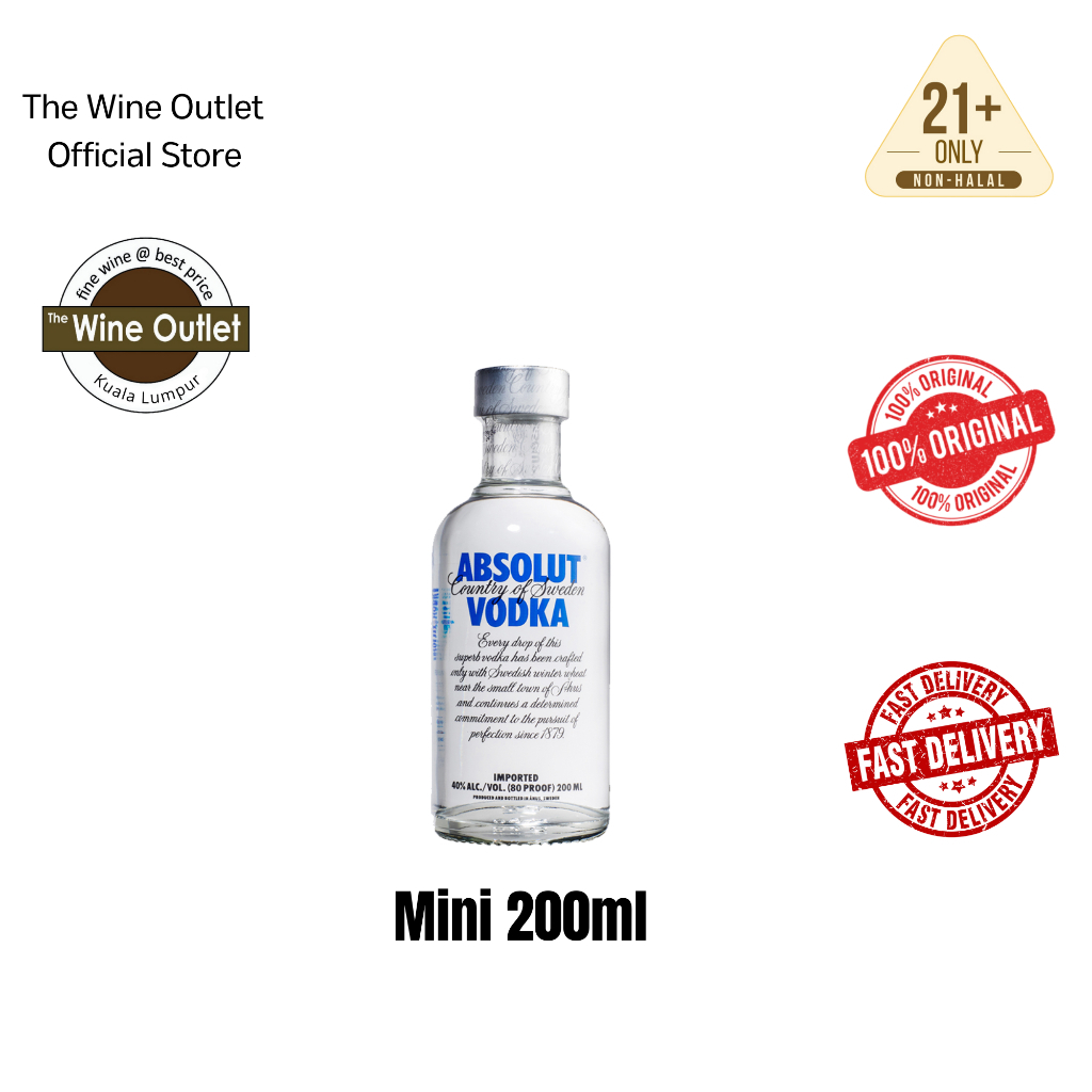 Absolut Blue Mini Vodka 200ml | Shopee Malaysia