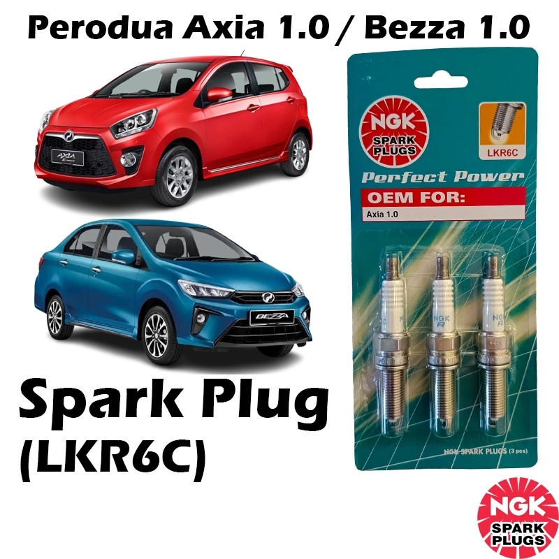 (3-Pcs) NGK Genuine LKR6C Spark Plug For Perodua Axia 1.0 / Bezza 1.0 ...
