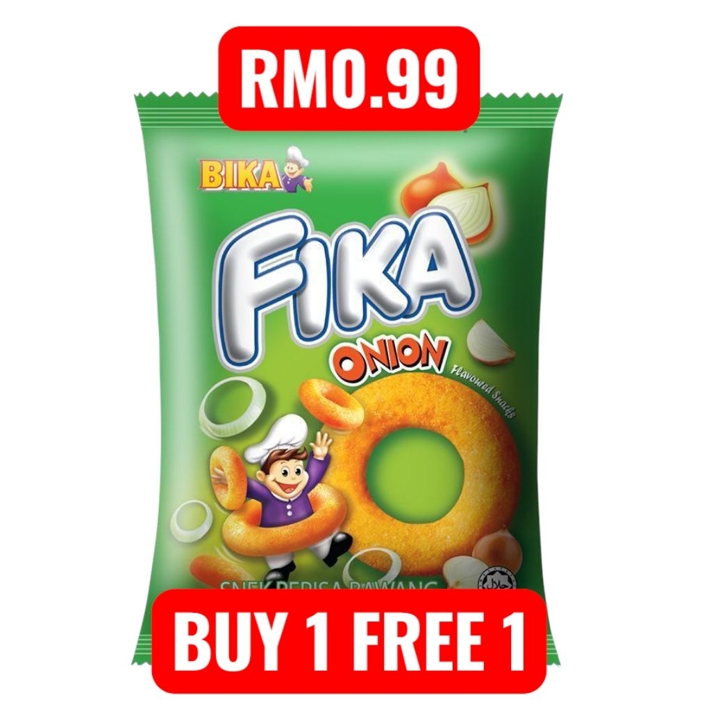 [HALAL] BIKA Snacks FIKA Series Onion BBQ Flavoured Snacks 60g | Shopee ...