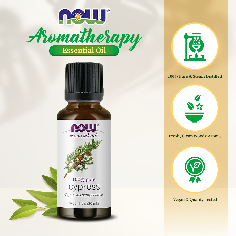 NOW Essential Oils Cypress Oil - Aromatherapy Scent Steam Distilled 100 ...