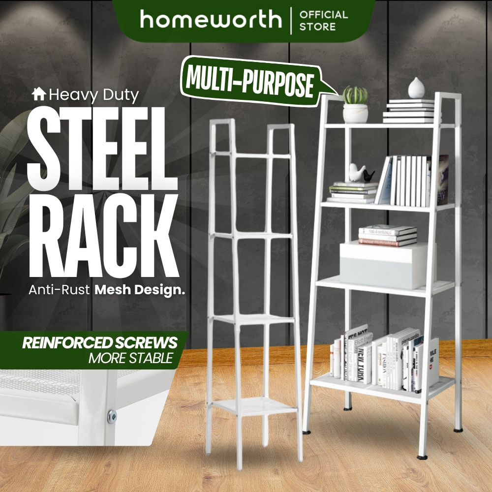HOMEWORTH 4 Tiers Big Size Multipurpose Stair Design Shelf Big Rak Besi ...