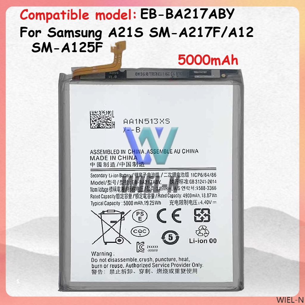 EB-BA217ABY for Samsung A21S SM-A217F/A12 SM-A125F（5000mAh）Mobile Phone ...