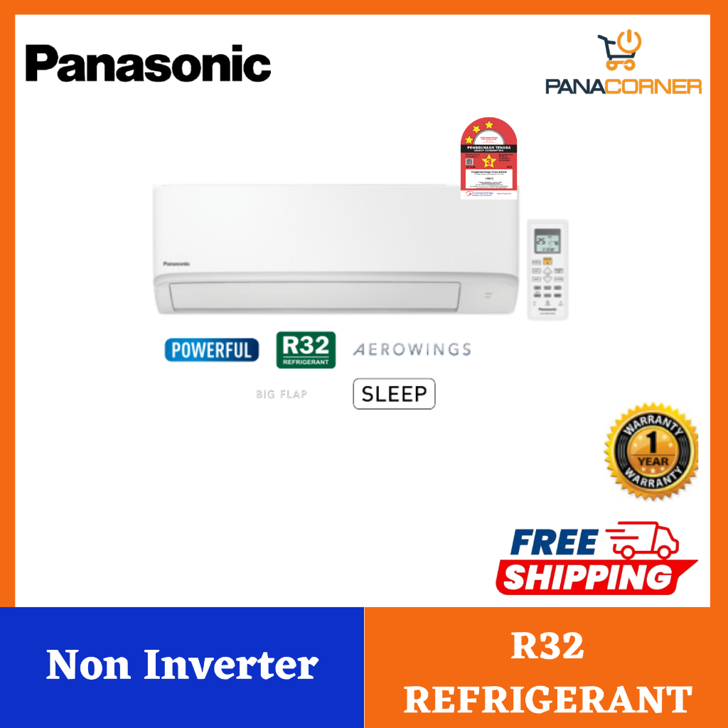 (FREE SHIPPING) Panasonic Non-Inverter R32 Air Conditioner 1.0HP-2.5HP ...