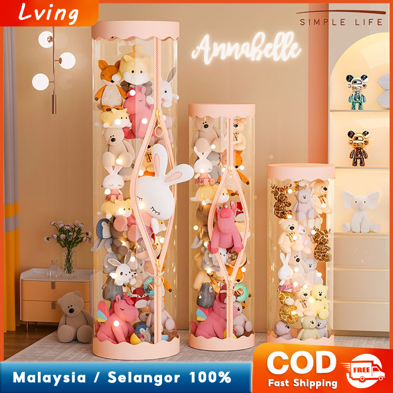 Plush Toy Doll Storage Bucket Transparent Storage Box Large-Capacity ...