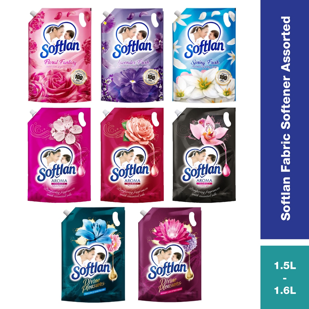 Softlan Anti Wrinkles Fabric Softener Refill Assorted (1.5L - 1.6L ...