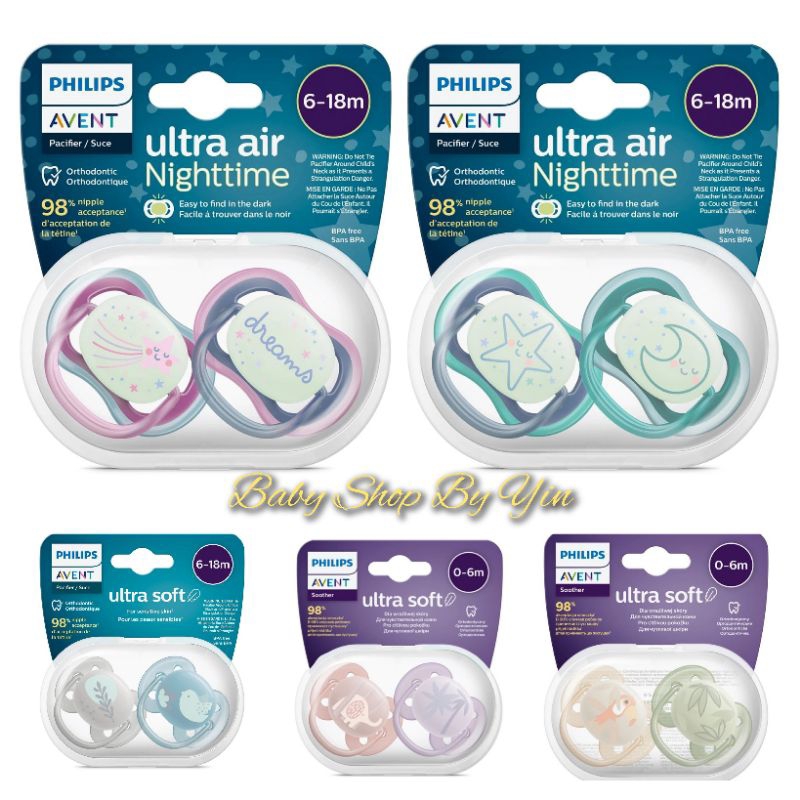 PHILIPS AVENT SOOTHER TWINPACK 1pack 2pcs (0-6m/6-18m/18m+) | Shopee ...