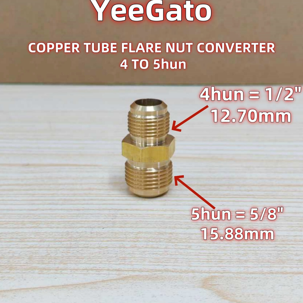 [1/2" TO 5/8" INCI] COPPER FLARE PIPE CONVERTER JOINT NUT AIR ...