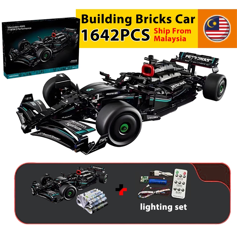 LELE TOP 1:8 Mercedes-AMG F1 W14 E Building Block Car Compatible with ...