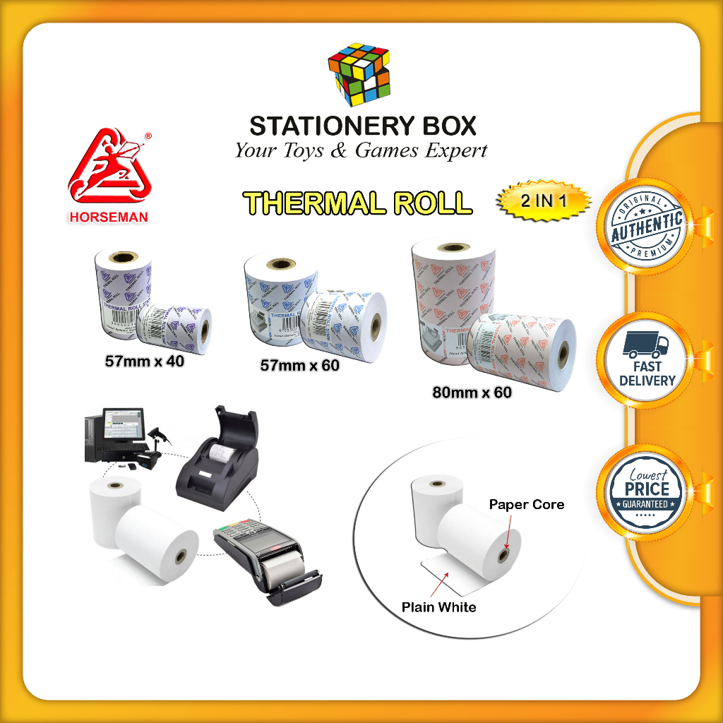 HORSEMAN - Thermal Roll Thermal Paper Thermal resit kertas Roll (2 ...