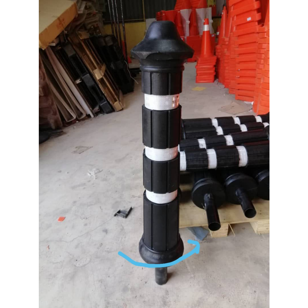 Rubber Bollard Round Type With Hip Reflective Sticker | Shopee Malaysia