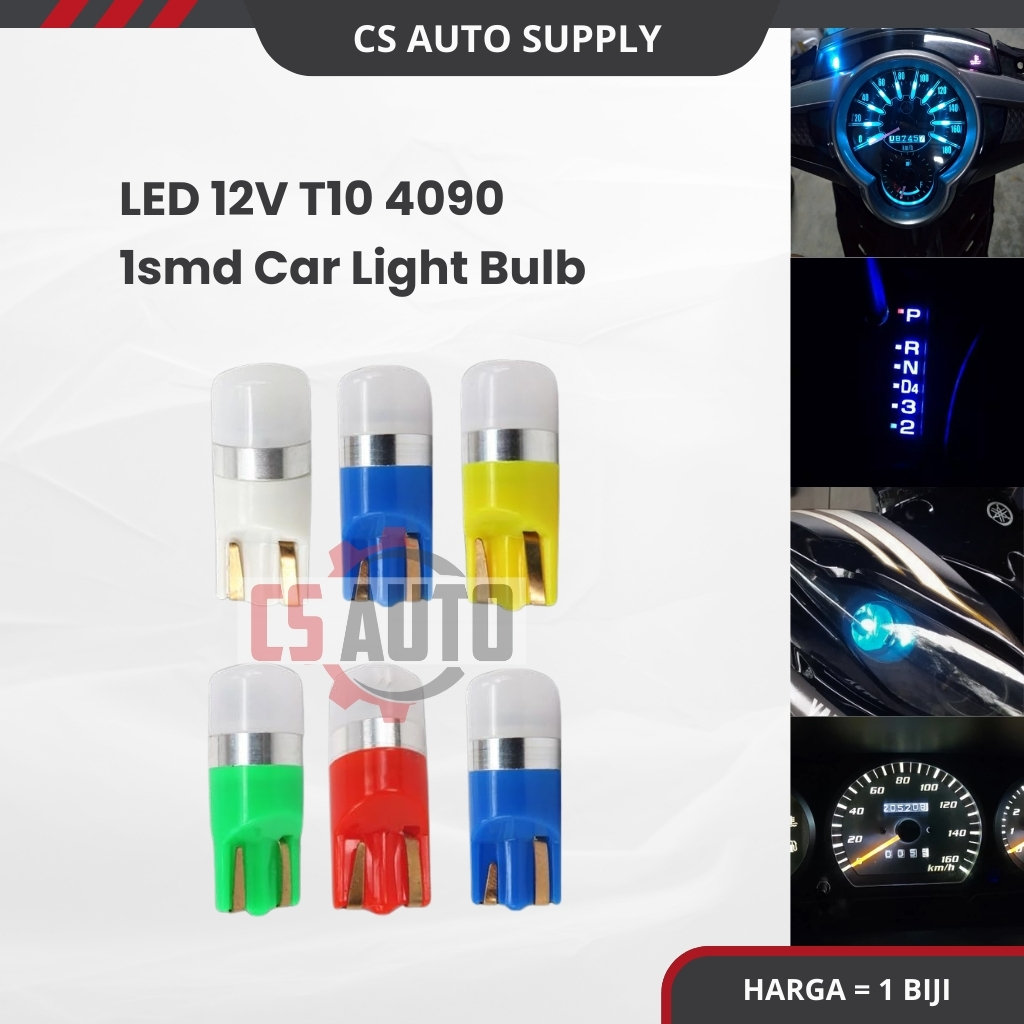 1pc x Led 4090 T10 12V 1smd Bulb Bright White Red Green Blue Colour ...