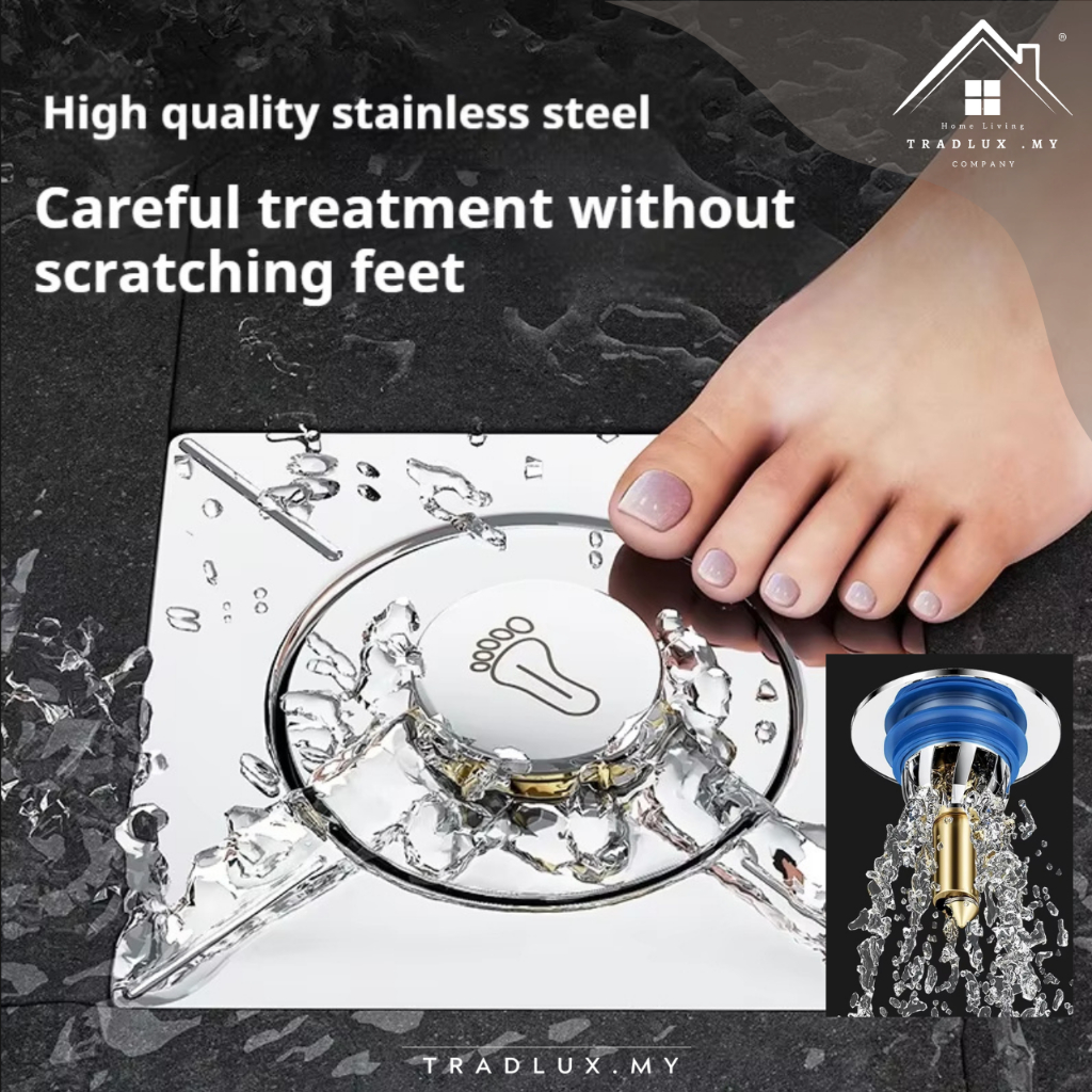 brass-chrome-pop-up-foot-floor-drain-10-10cm-anti-odor-bath-drains-push
