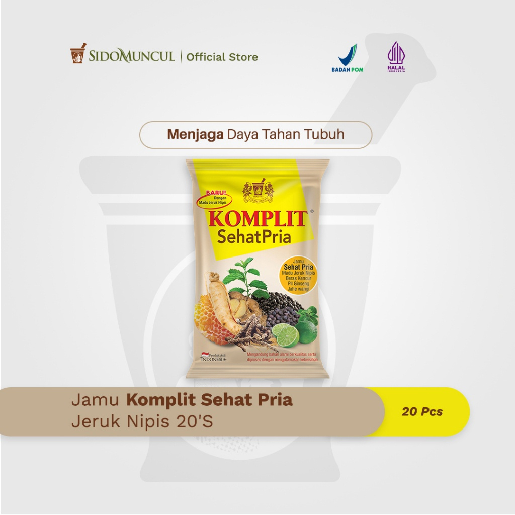 Jamu Tradisional Komplit Sehat Pria / Lelaki Sidomuncul 1 Pack Isi 20 ...