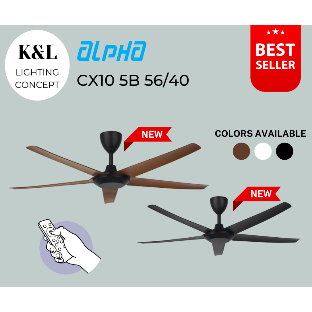 Alpha Cosa CX10 5B 56/40 INCH Remote Control Ceiling Fan Kipas DC ...