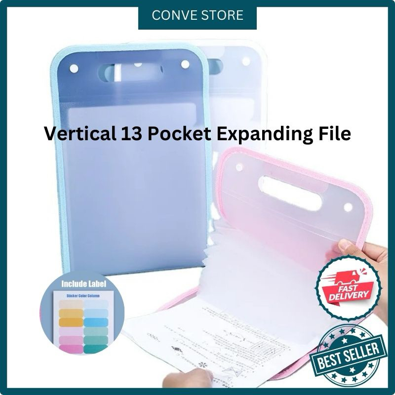 A4 Letter Size Vertical Expanding File Folder Test Paper Organizer File ...
