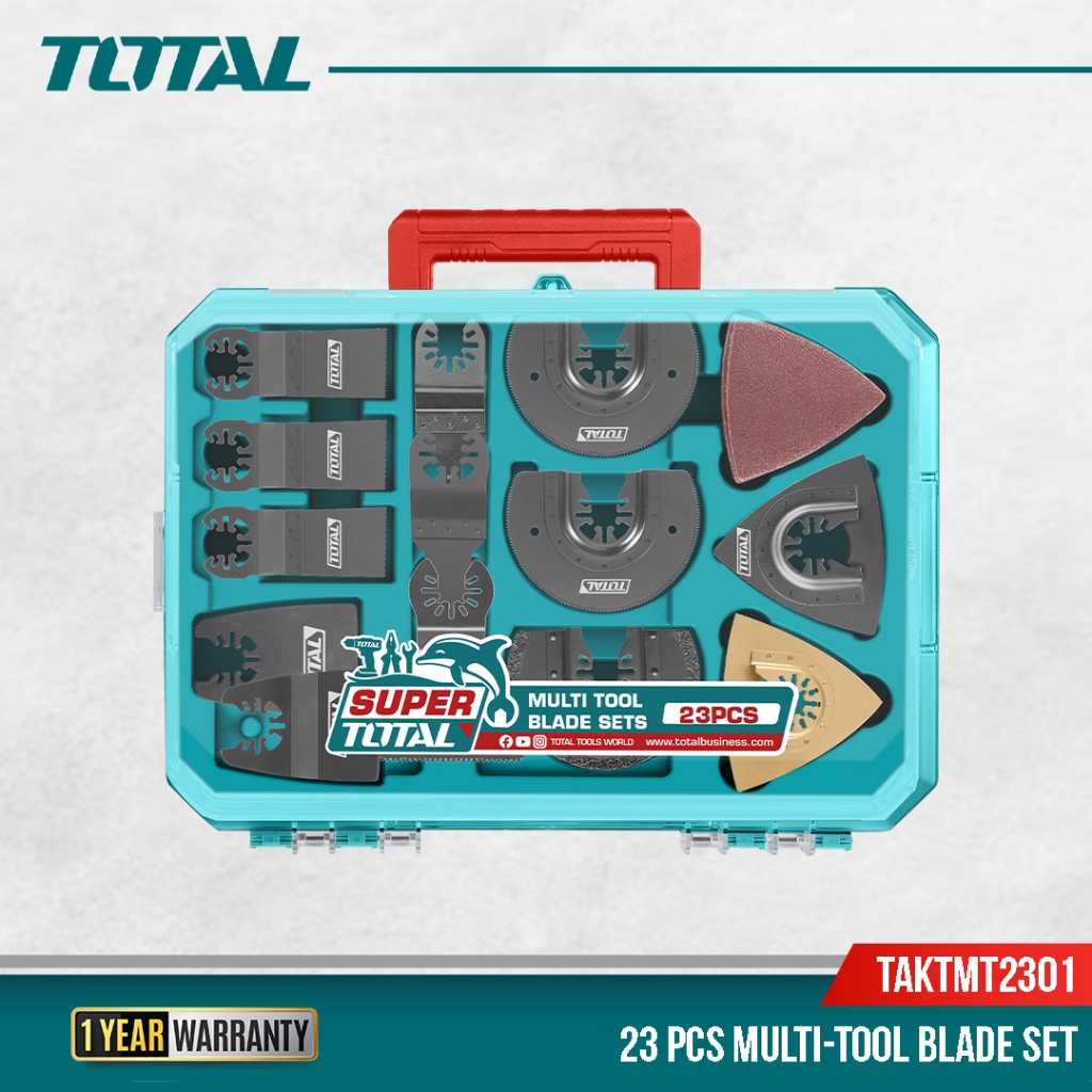 Total 23pcs Multi tool blade set suitable for TMLI2022 & TS3006 + Saw Blade + Scraper TAKTMT2301 ...
