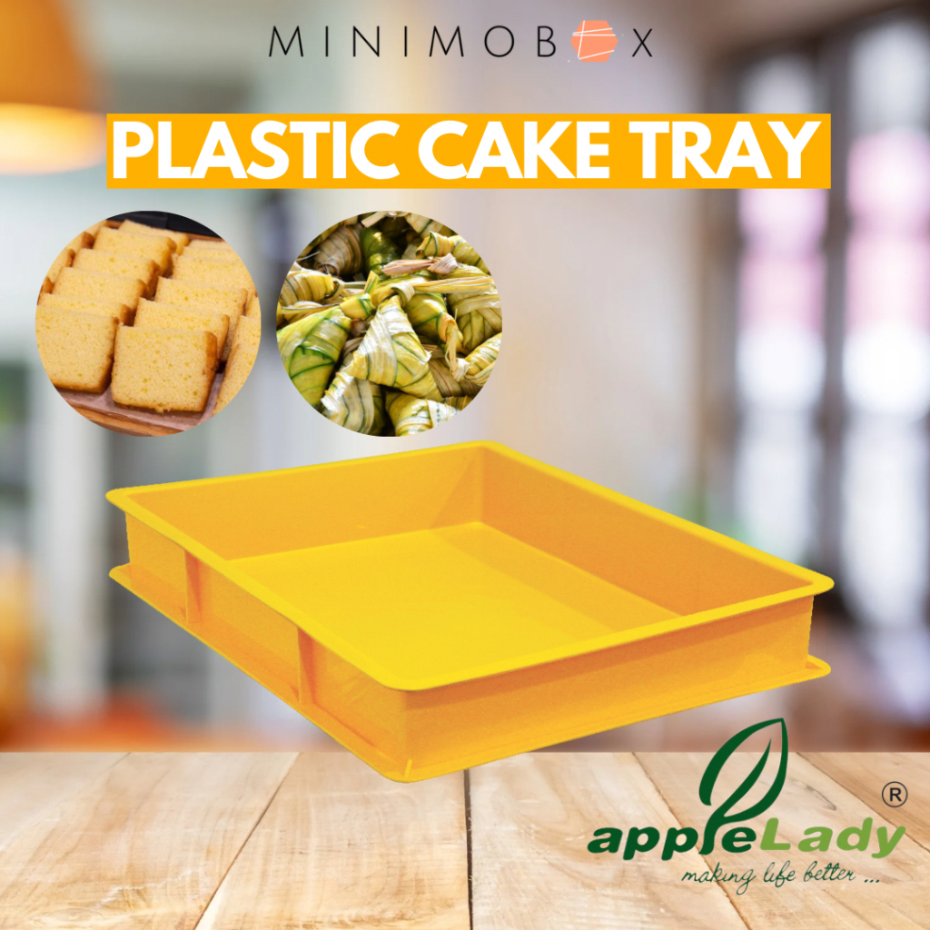Applelady Plastic Cake Tray Bakery Baked Food Tray Yellow Tray Bekas ...