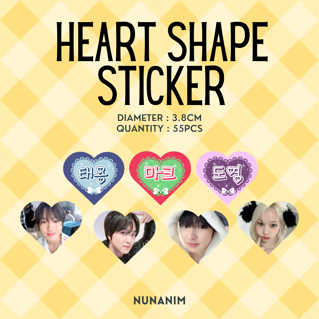 KPOP CUSTOM HEART SHAPE STICKER | Shopee Malaysia