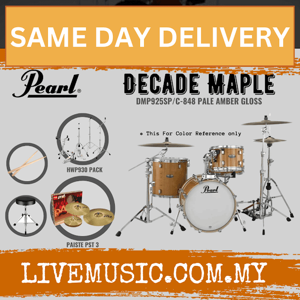 Pearl Decade Maple DMP925SP/C-848 5-Piece Drum Set With Cymbals Set and ...