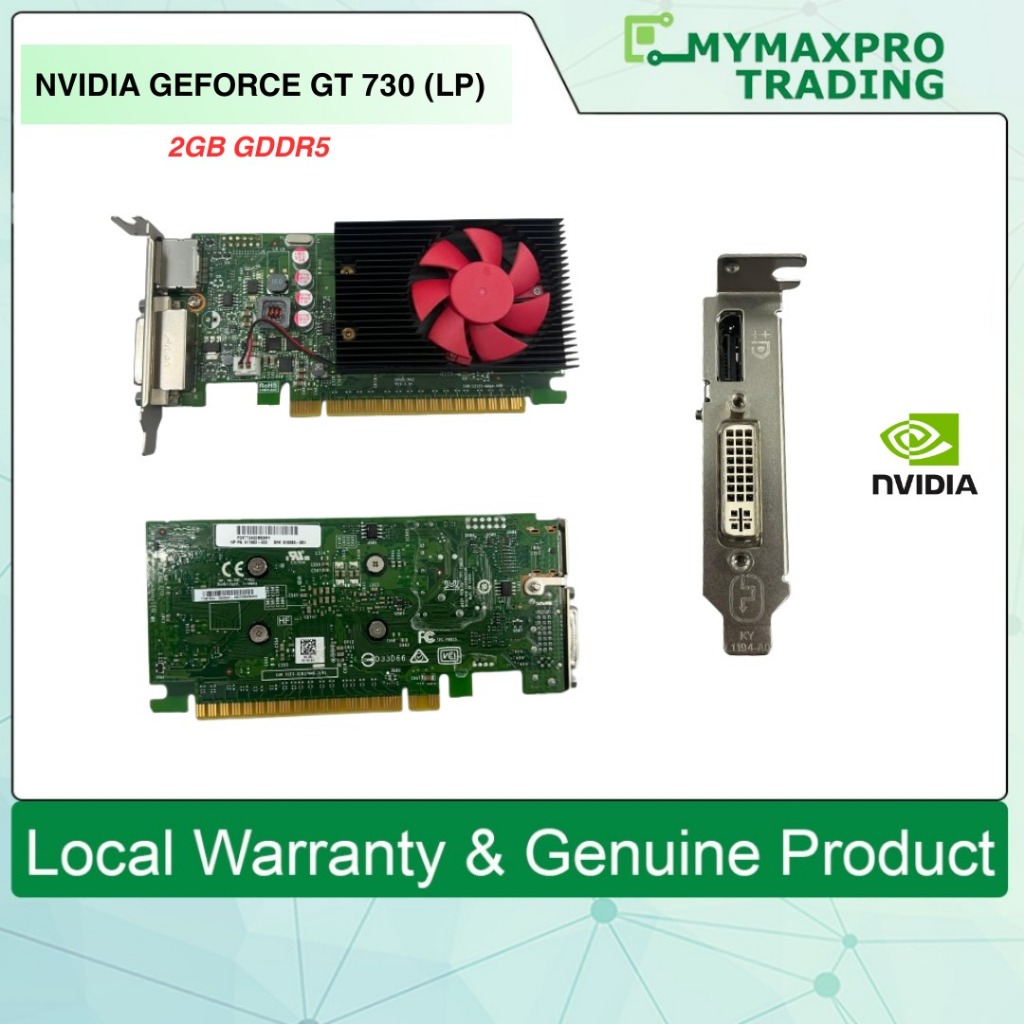 Nvidia GeForce GT 730 2GB 64Bits GDRR5 Low Profile Graphic Card DVI-I DisplayPort (REFURBISHED ...